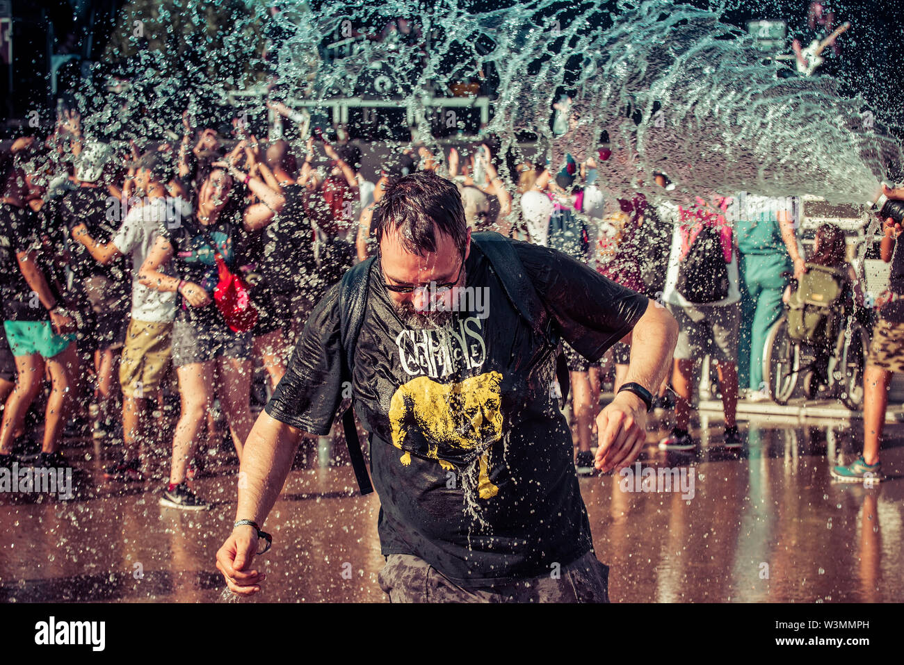 MADRID - JUN 30: The crowd in a concert at Download (heavy metal music ...