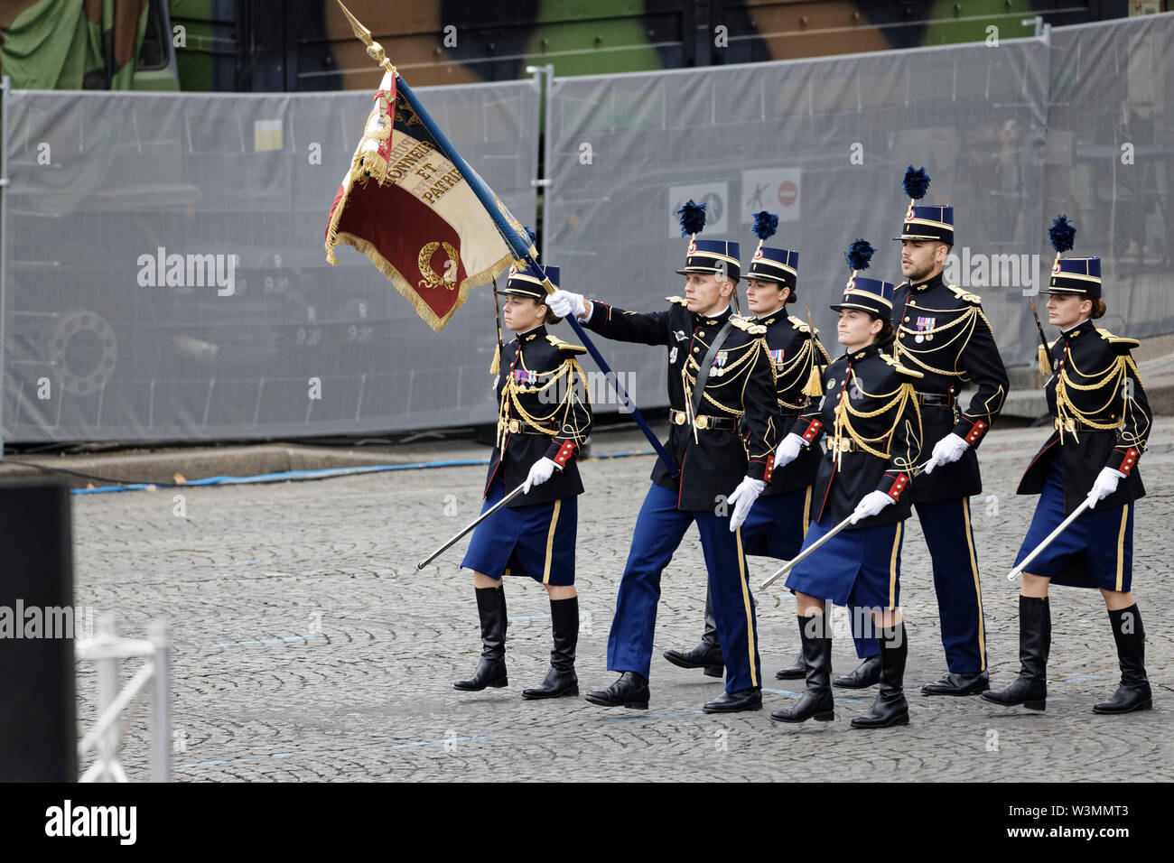 Paris, France. 14th July, 2019. 4300 soldiers, 196 vehicles, 237 horses ...
