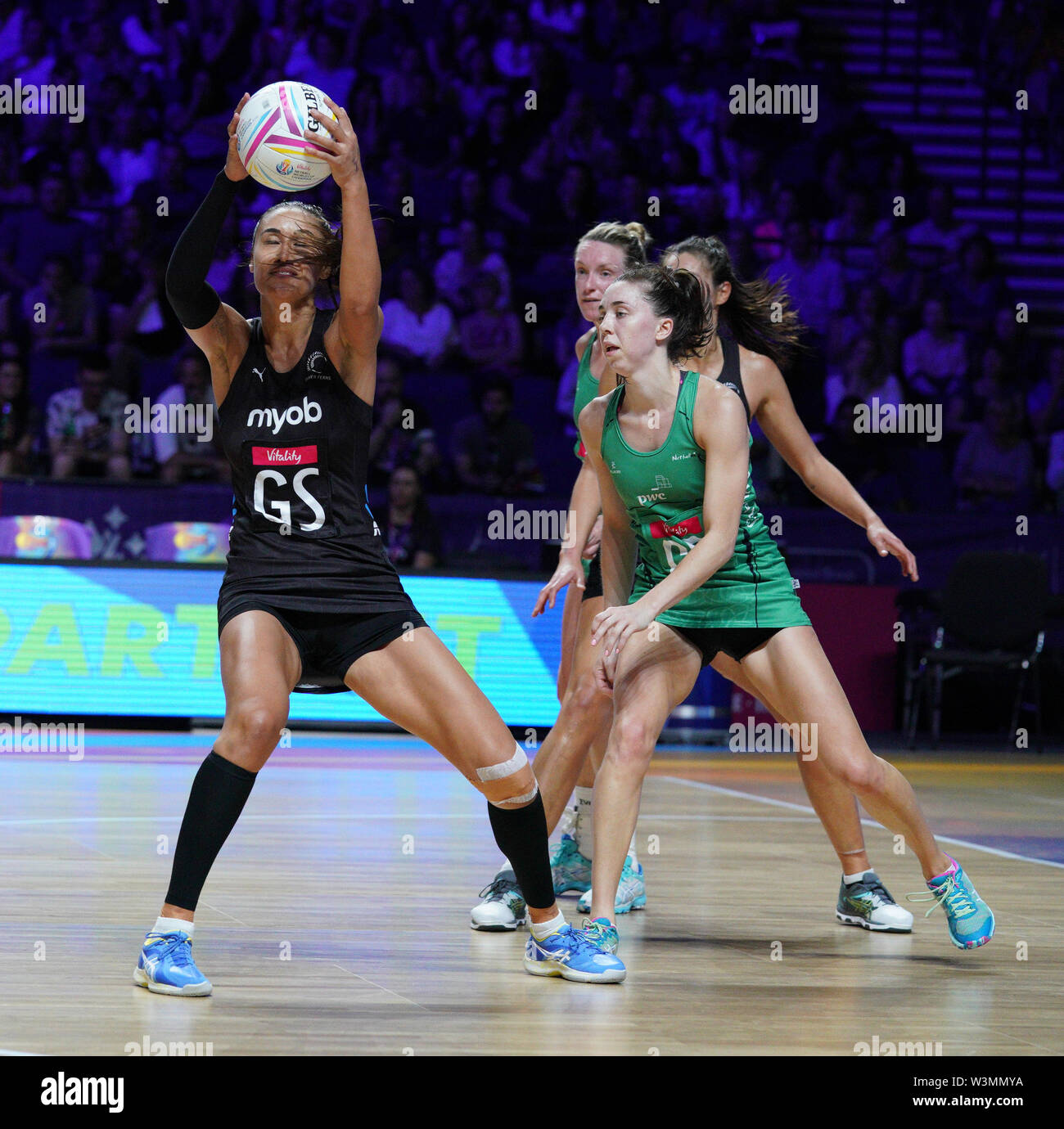 Maria Folau (NZ) in action during Vitality Netball World Cup 2019 at M ...
