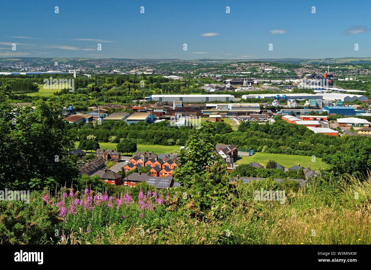 UK,South Yorkshire,Rotherham,View from Boston Castle Turret towards ...