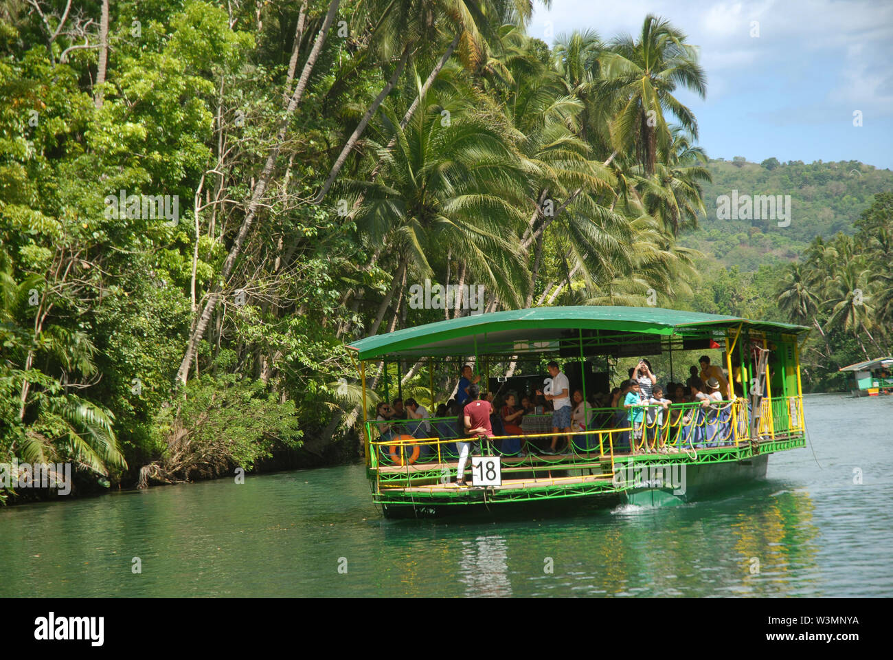 Philippines bohol floating restaurant loboc hi-res stock photography ...