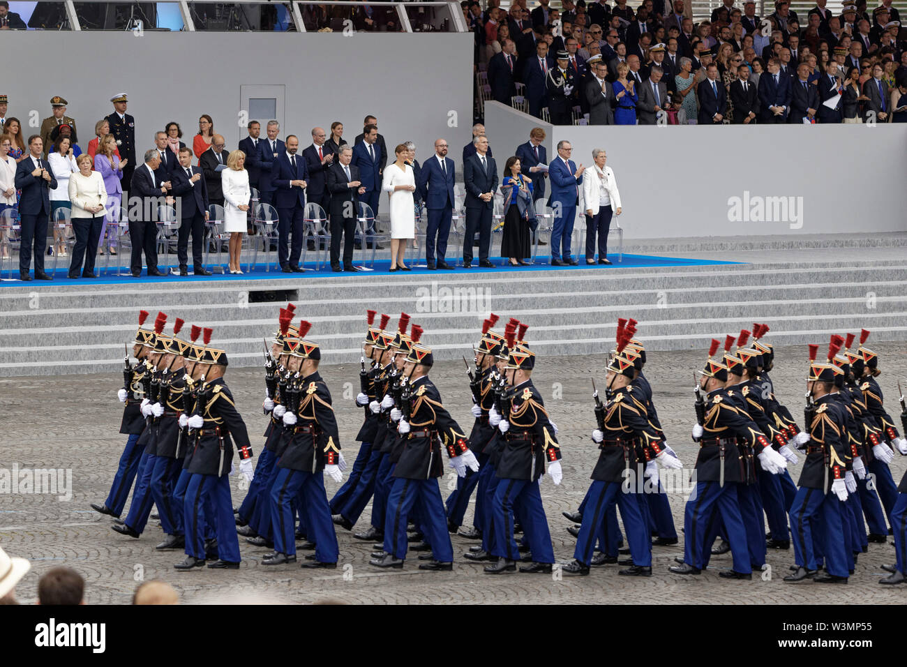 Paris, France. 14th July, 2019. 4300 soldiers, 196 vehicles, 237 horses ...