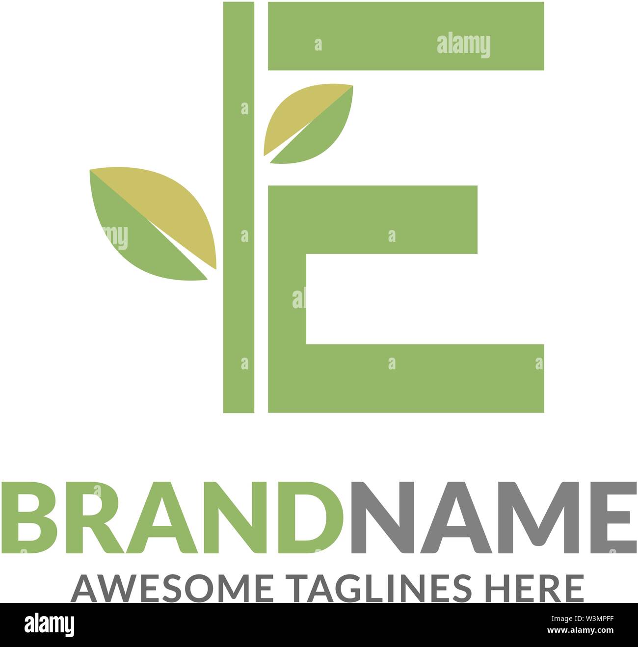 Letter e leaf logo Stock Vector Images - Alamy