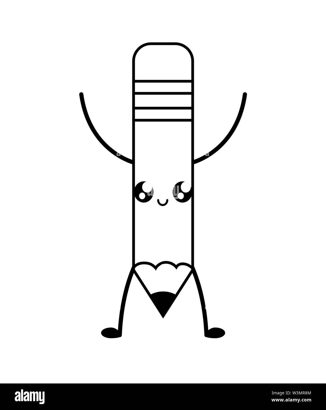 pencil school supply kawaii style vector illustration design Stock ...