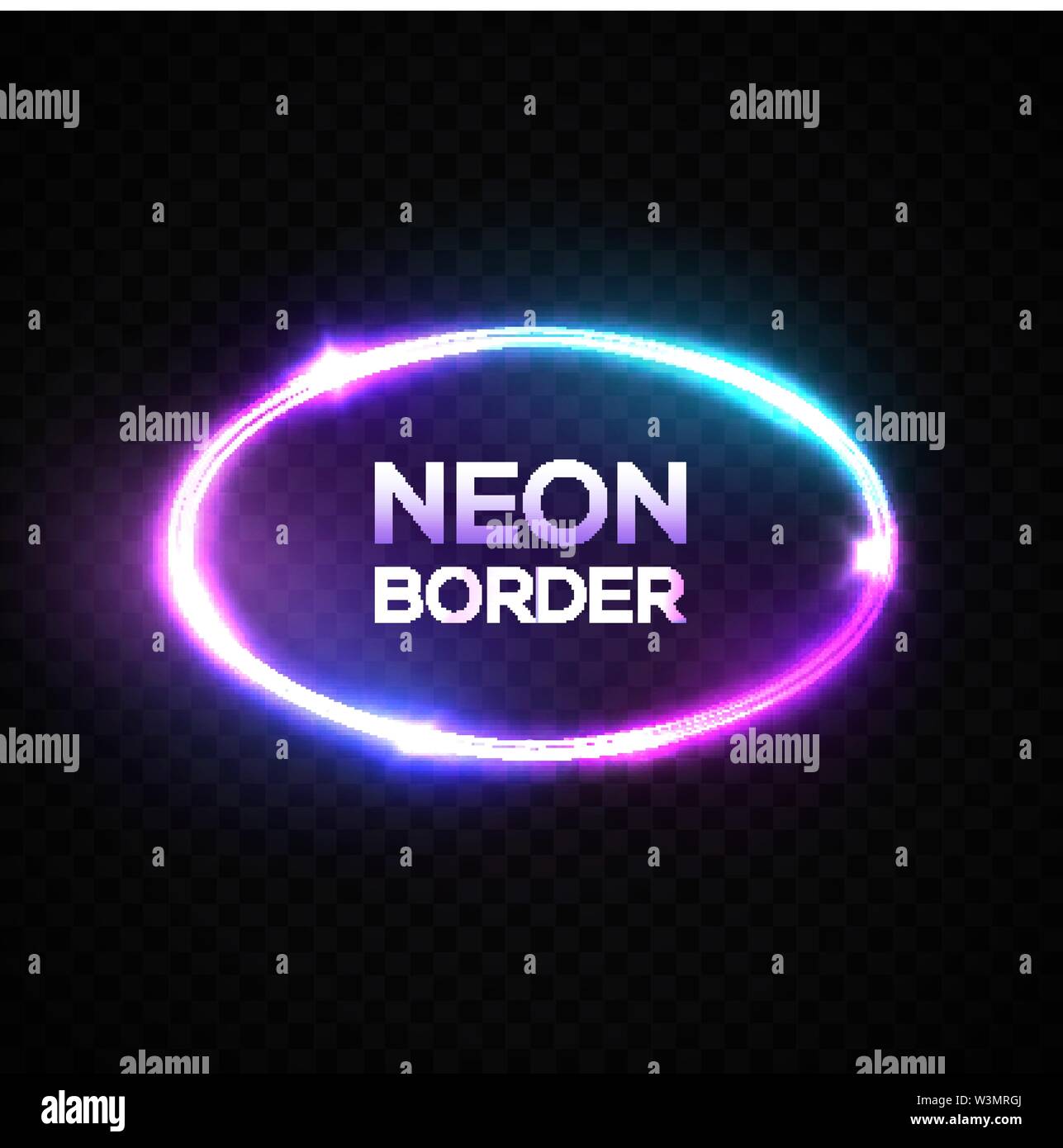 Neon light border. Oval frame with glowing Stock Vector Image & Art - Alamy