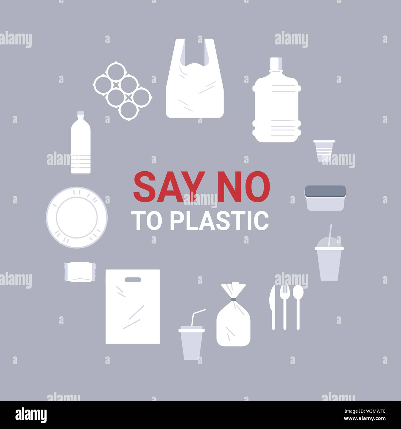 Plastic pollution campaign Stock Vector Images - Alamy