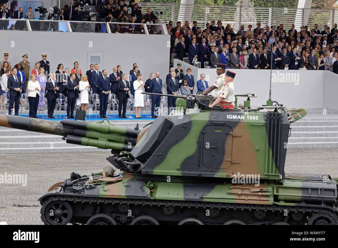 Paris, France. 14th July, 2019. 4300 soldiers, 196 vehicles, 237 horses ...