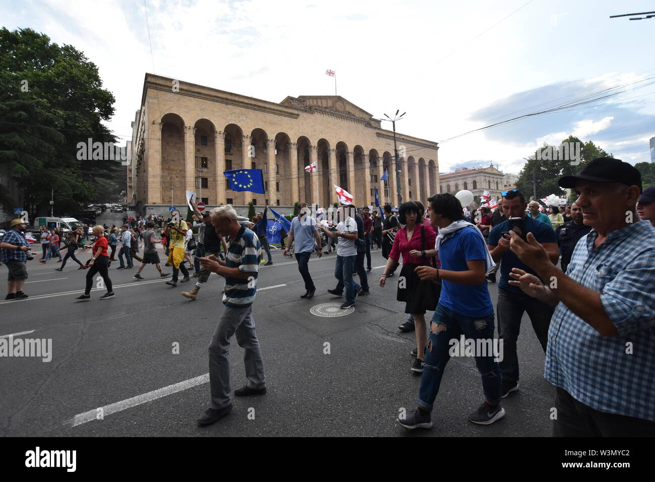 Anti-Russian Demonstrations in Tbilisi, Georgia Stock Photo - Alamy