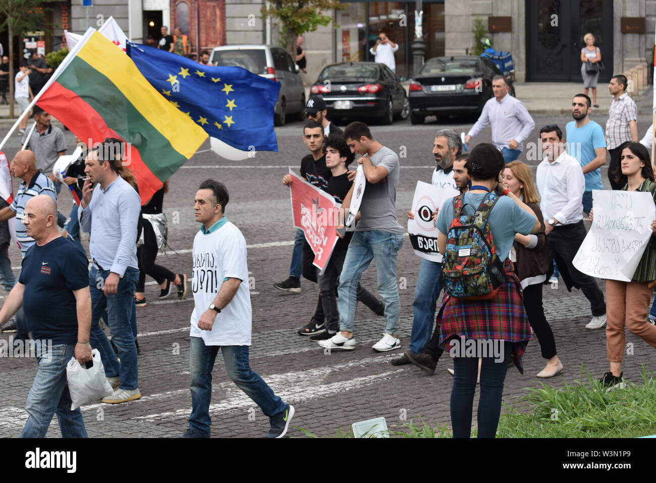 Anti-Russian Demonstrations in Tbilisi, Georgia Stock Photo - Alamy