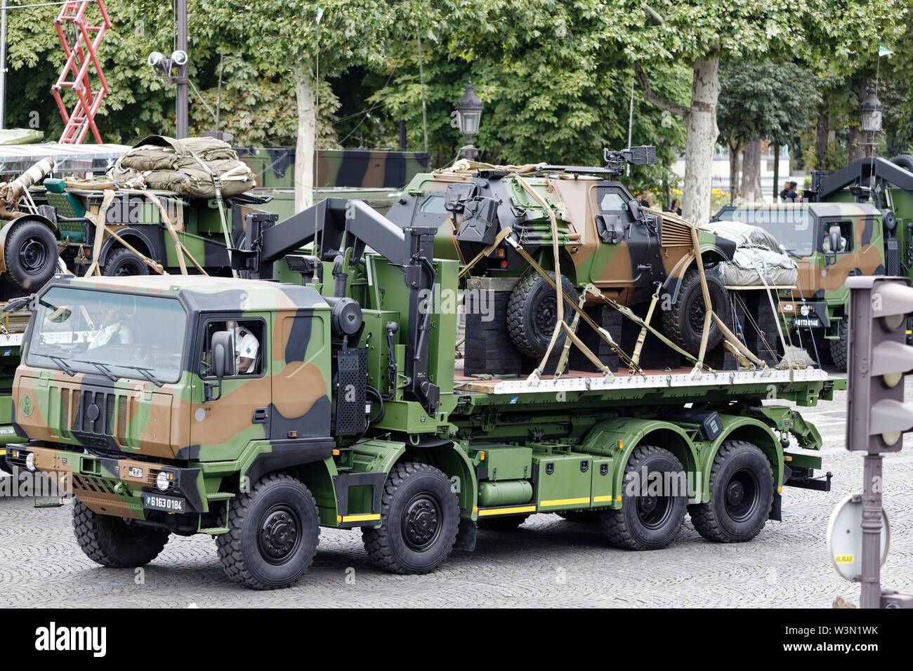 Paris, France. 14th July, 2019. 4300 soldiers, 196 vehicles, 237 horses ...