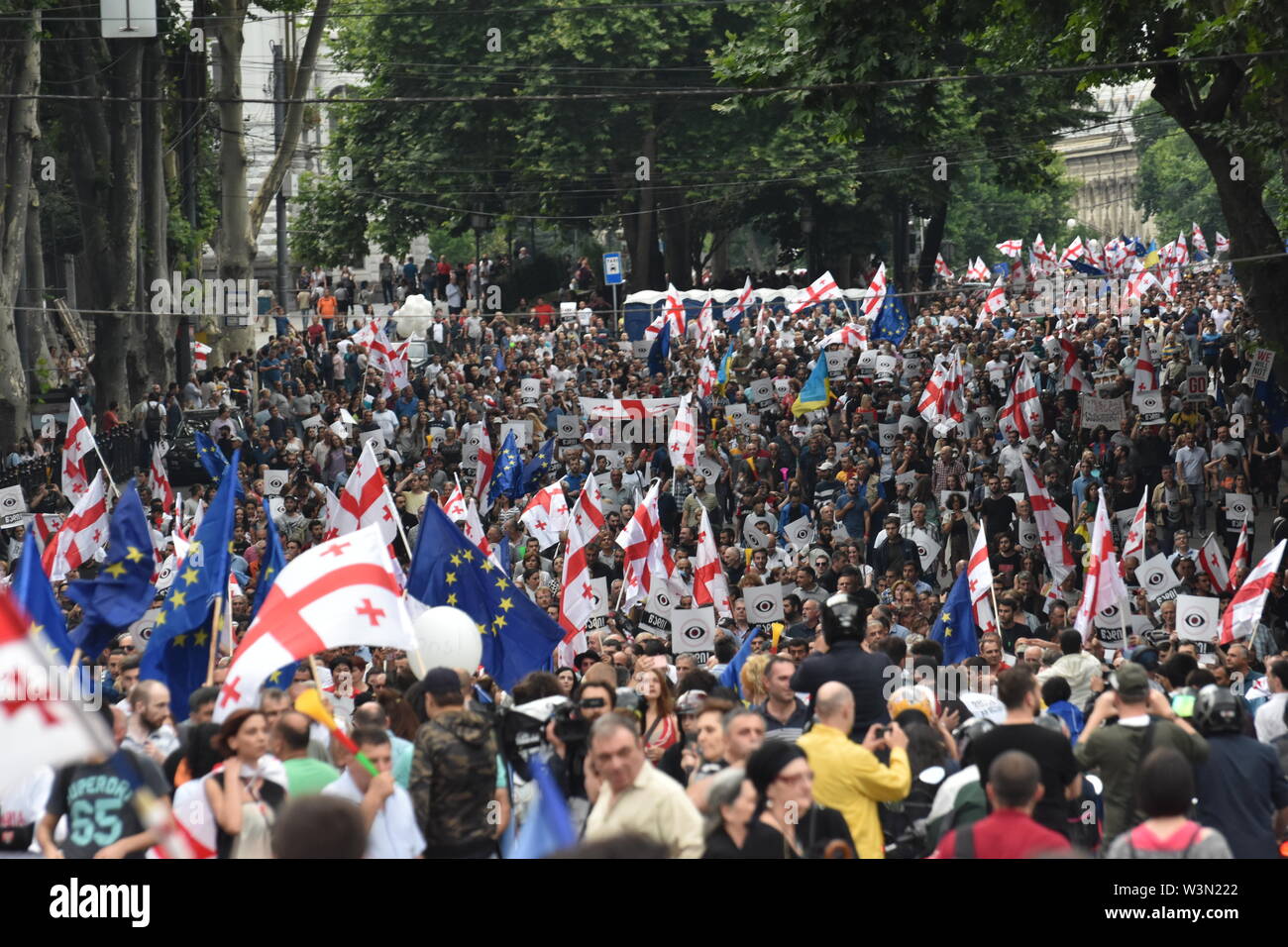 Anti-Russian Demonstrations in Tbilisi, Georgia Stock Photo - Alamy