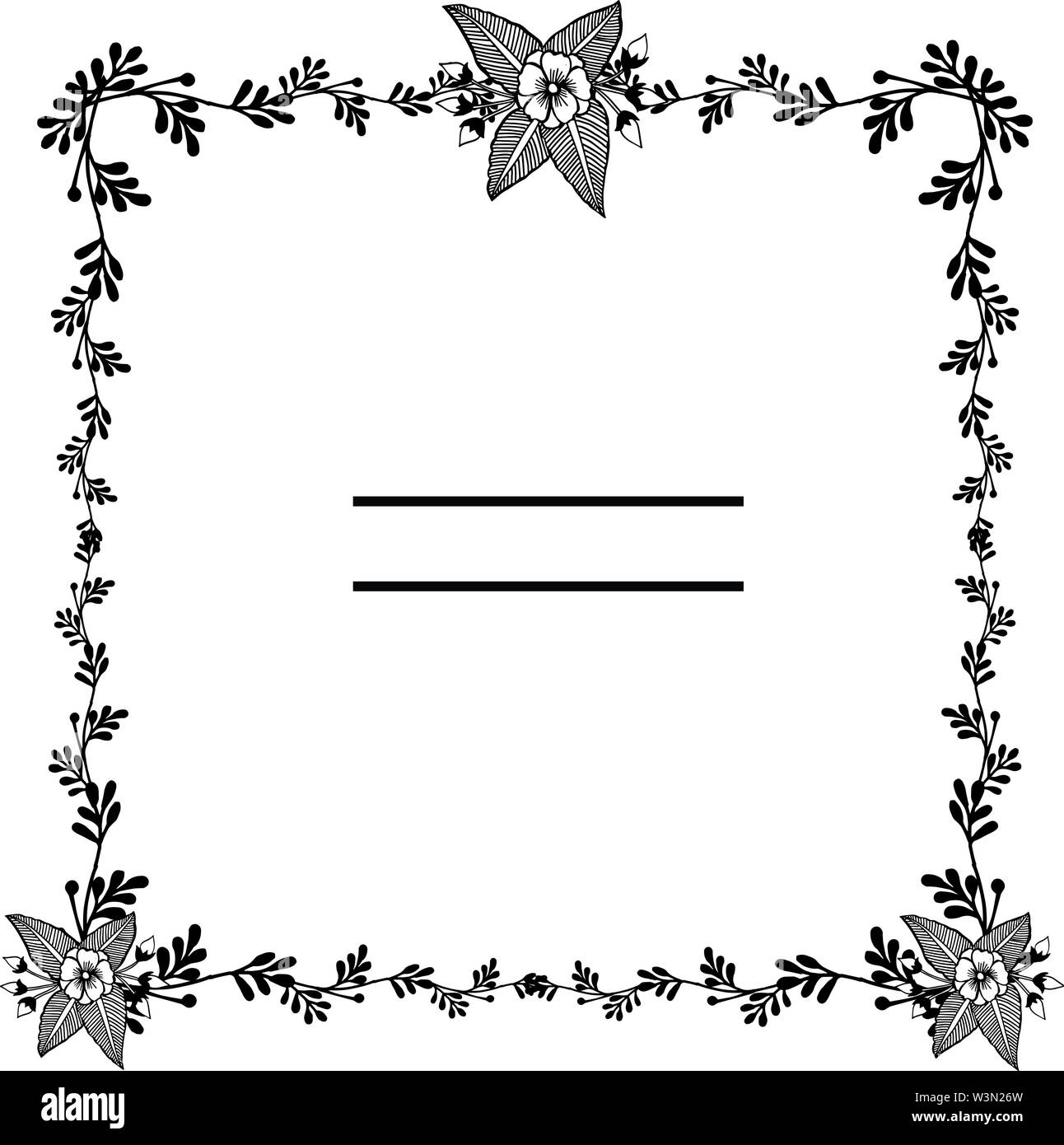 Graphic floral pattern, card for white background. Vector illustration ...