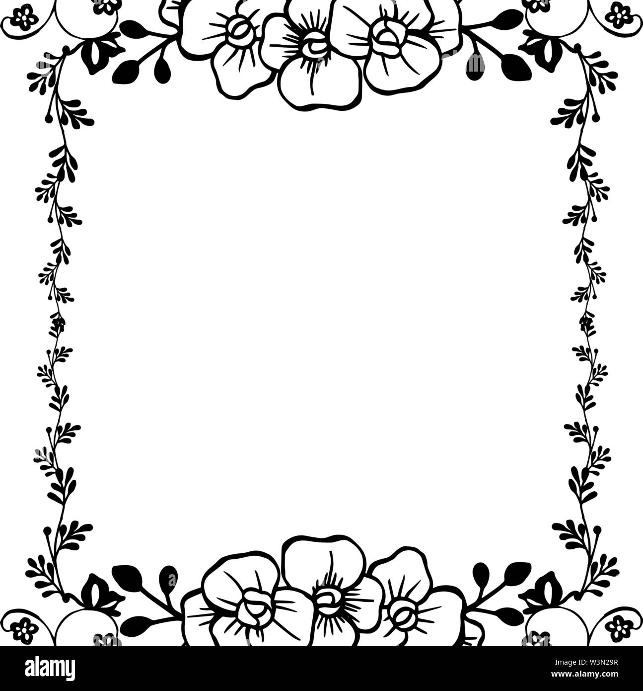 Graphic floral pattern, card for white background. Vector illustration ...