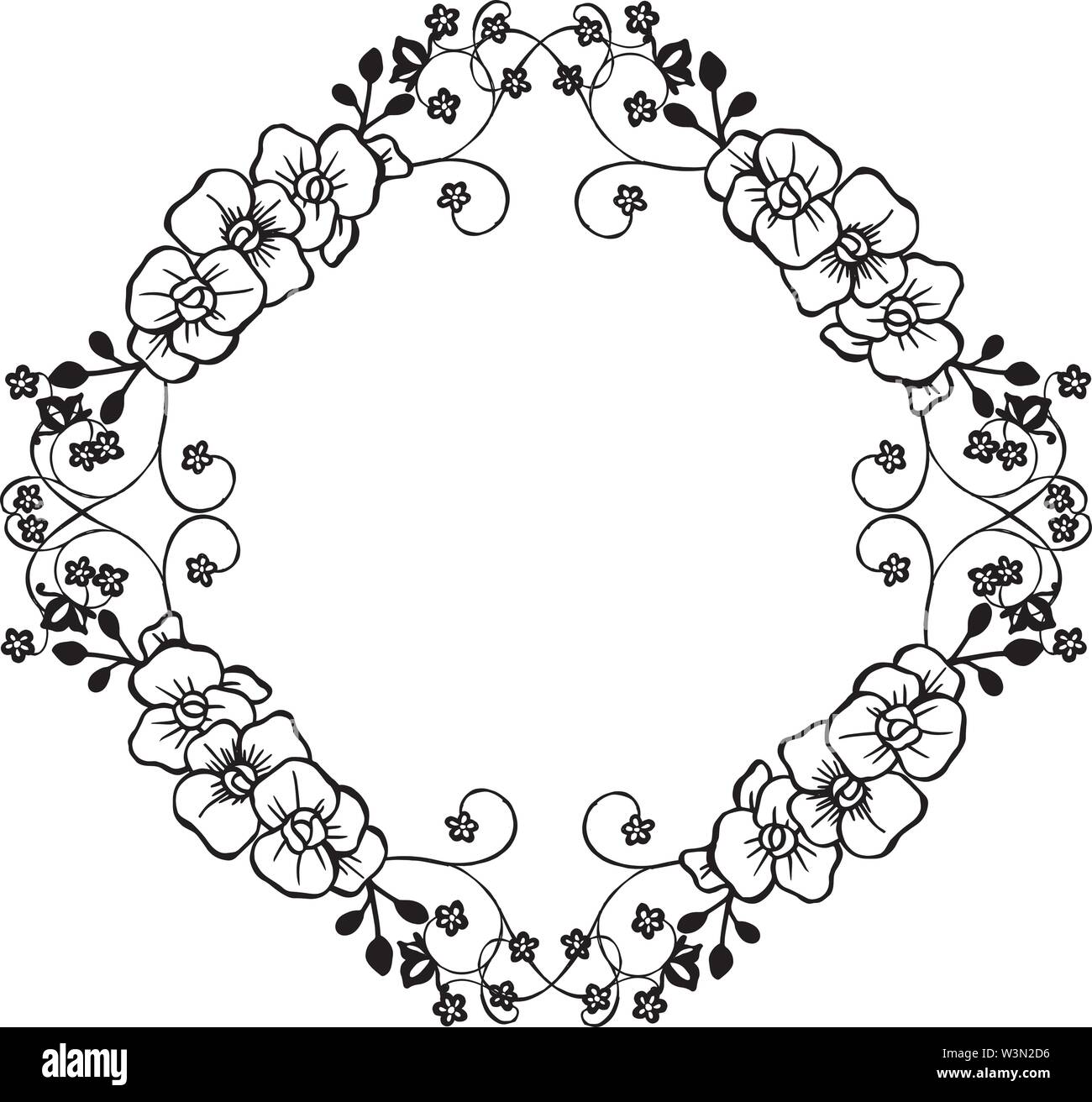 Graphic floral pattern, card for white background. Vector illustration ...