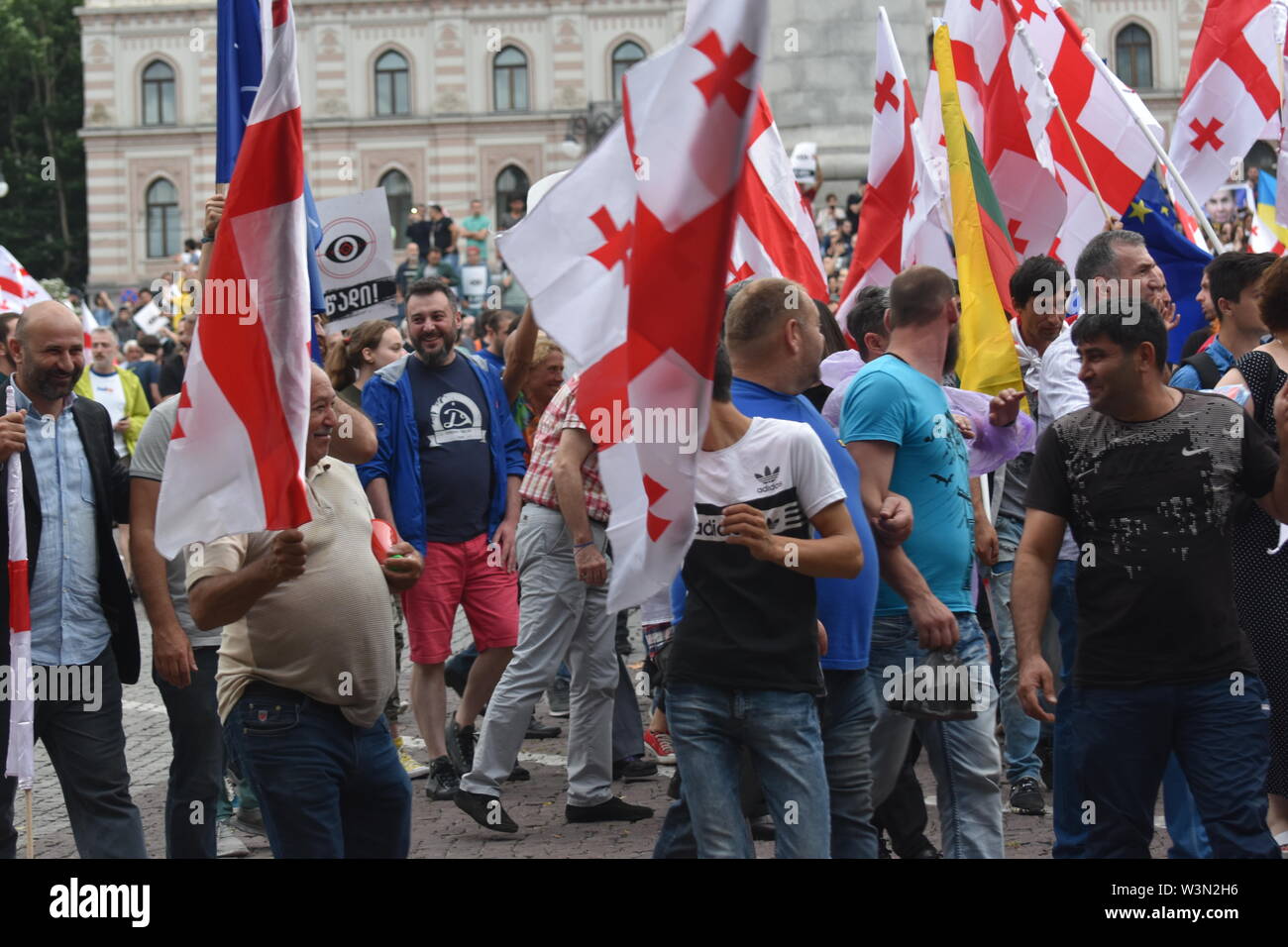 Anti-Russian Demonstrations in Tbilisi, Georgia Stock Photo - Alamy