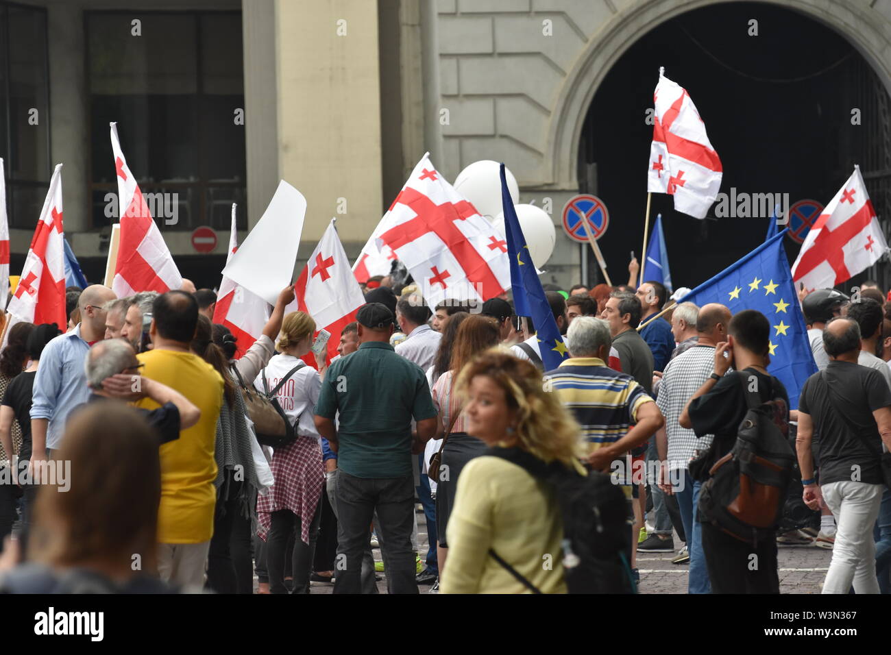 Anti-Russian Demonstrations in Tbilisi, Georgia Stock Photo - Alamy