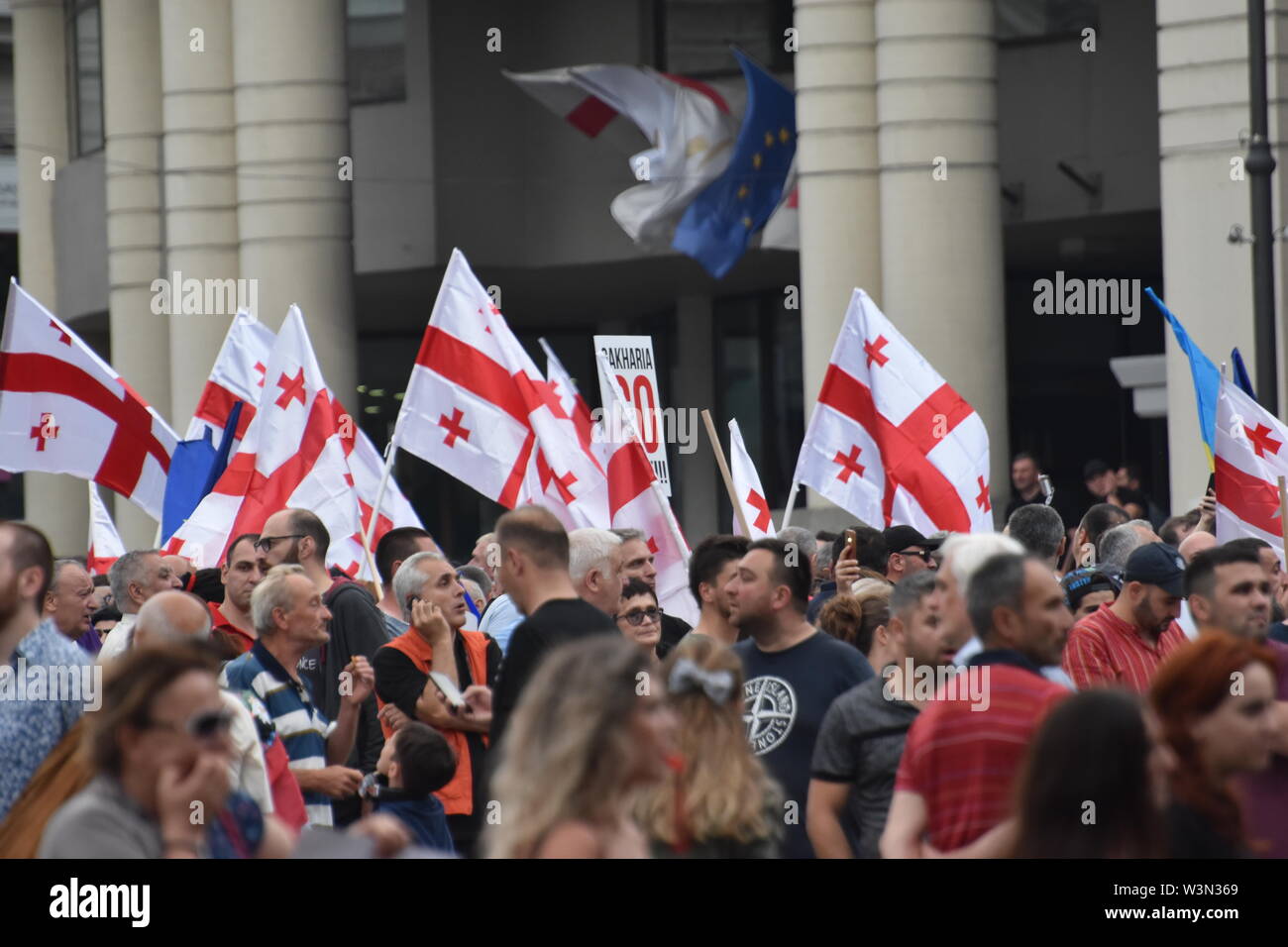 Anti-Russian Demonstrations in Tbilisi, Georgia Stock Photo - Alamy