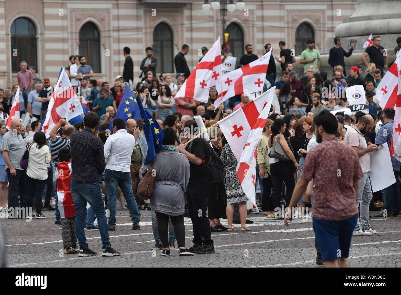 Anti-Russian Demonstrations in Tbilisi, Georgia Stock Photo - Alamy