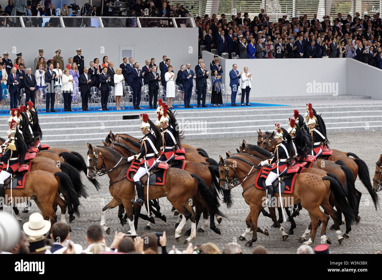 Paris, France. 14th July, 2019. 4300 soldiers, 196 vehicles, 237 horses ...