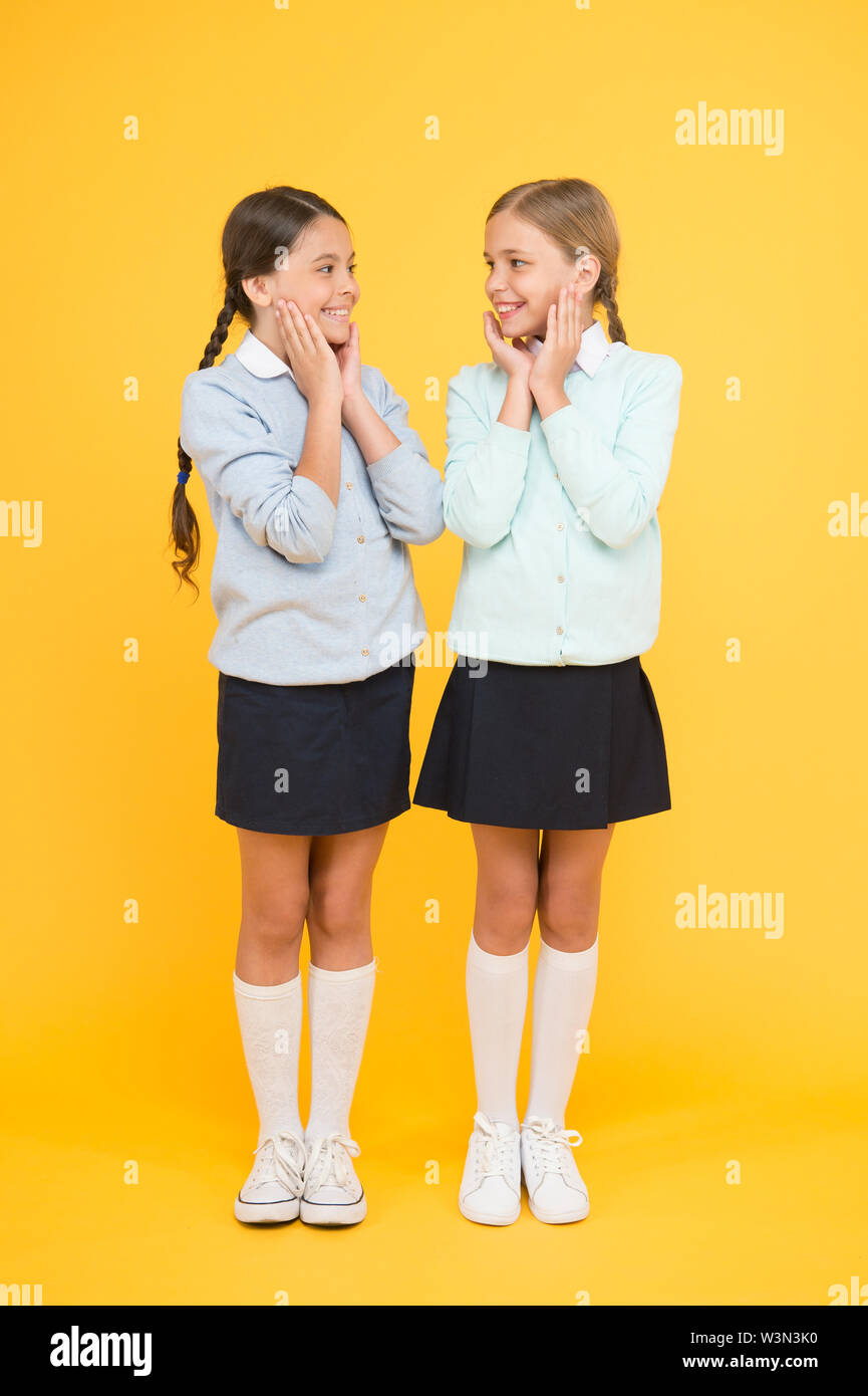 Look at this. kid fashion. Friendship and sisterhood. education concept ...