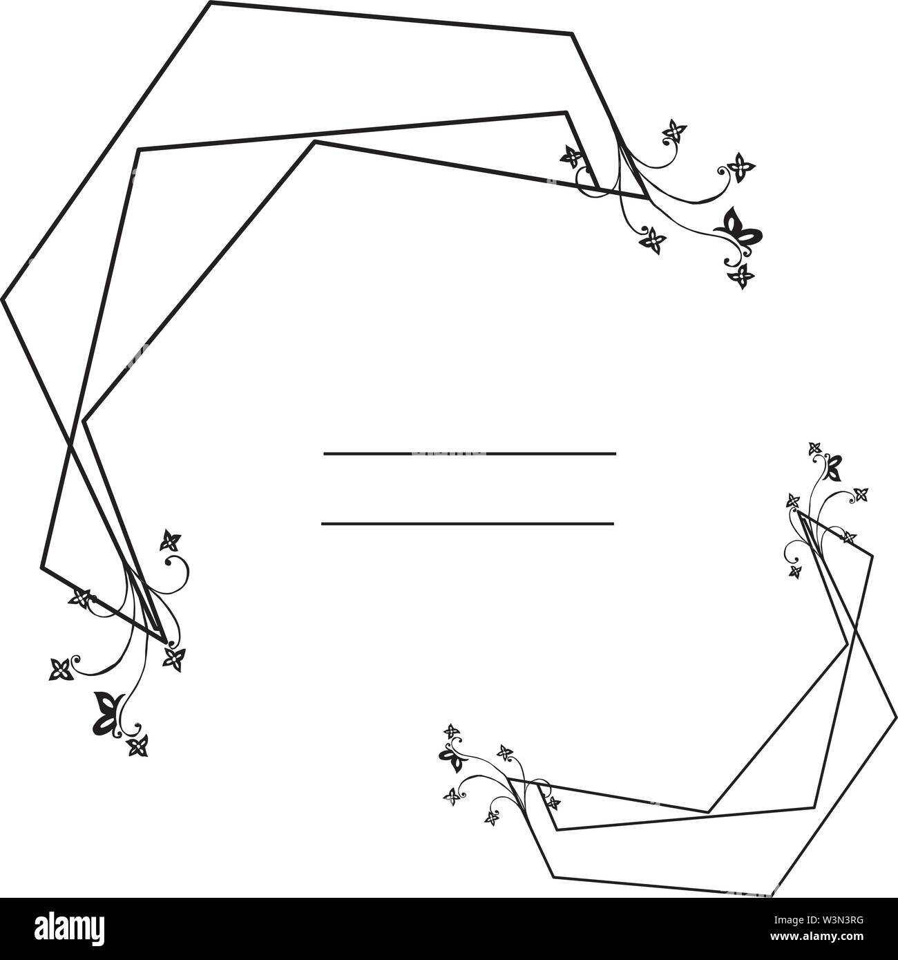 Decorative elements for artwork of floral frame. Vector illustration ...