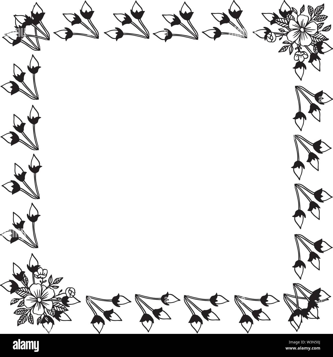 Nature frame with floral design element. Vector illustration Stock ...