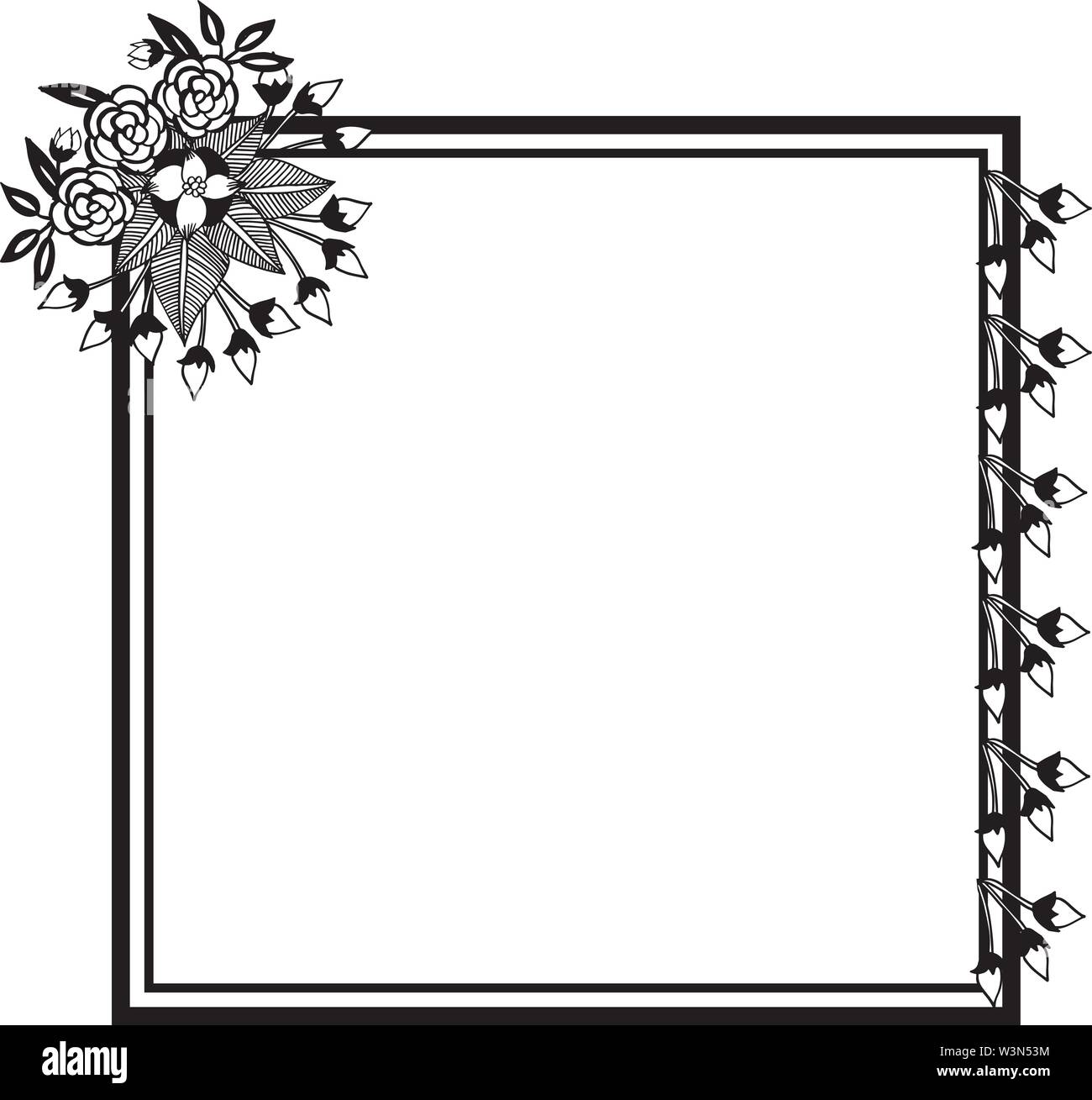 Nature frame with floral design element. Vector illustration Stock ...