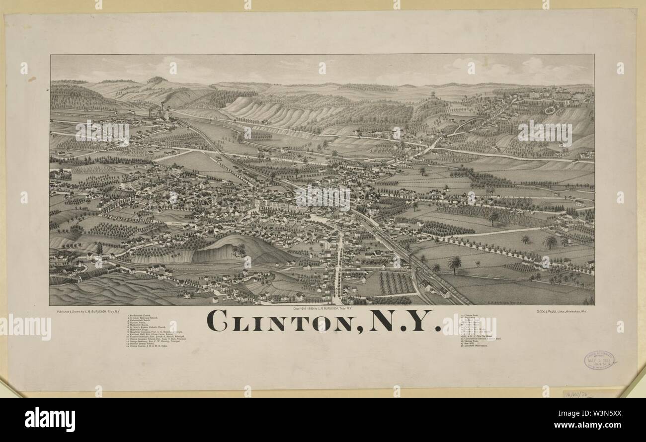 Clinton, N.Y. - L.R. Burleigh, Troy, N.Y. ; Beck & Pauli, Litho ...
