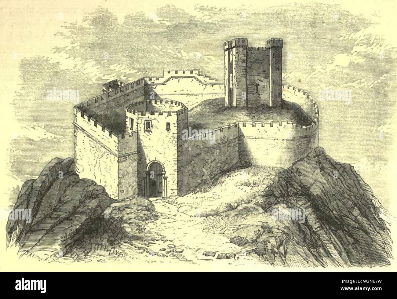 Clitheroe Castle (Engraving) c.1650 Stock Photo - Alamy