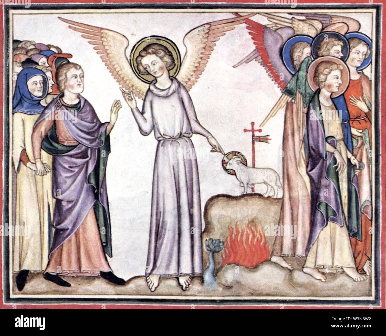 Cloisters Apocalypse - 3rd Angel and the Lamb Stock Photo - Alamy