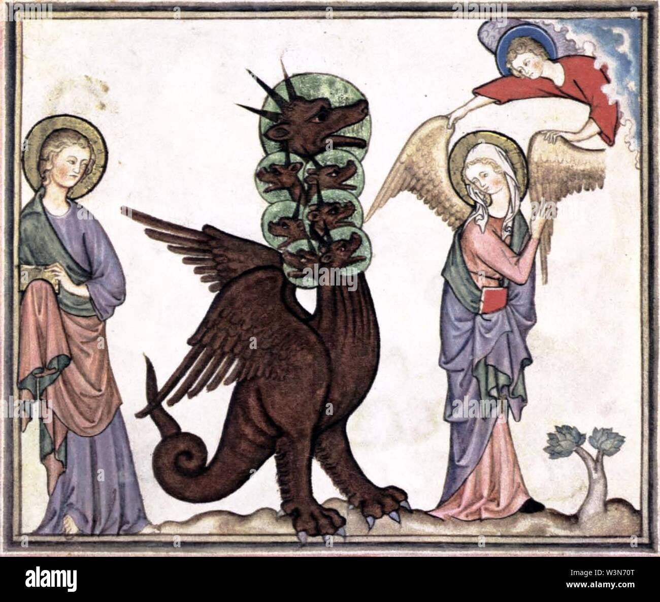 Cloisters Apocalypse - Woman receiving the wings Stock Photo - Alamy