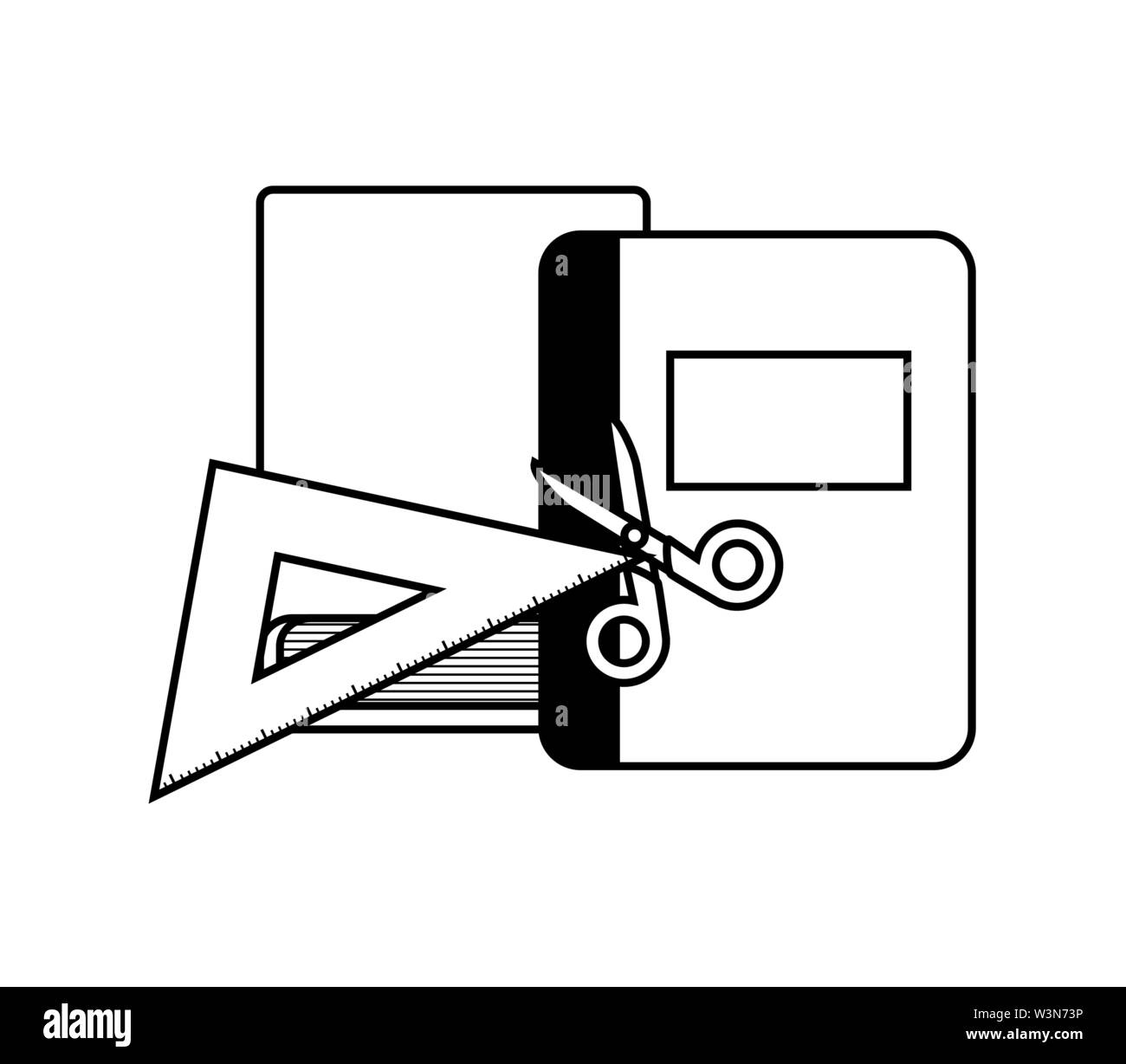 books with scissors and rule vector illustration design Stock Vector ...