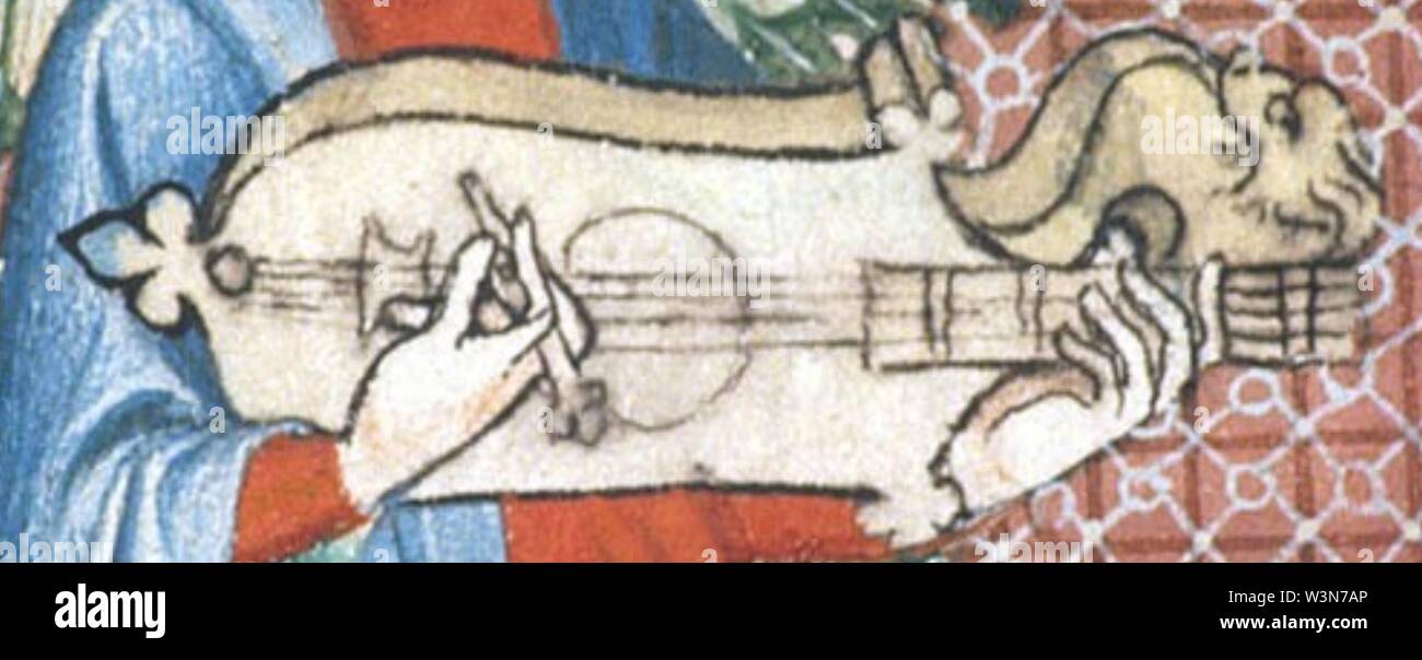 Closeup of citole from Robert de Lisle psalter Stock Photo - Alamy