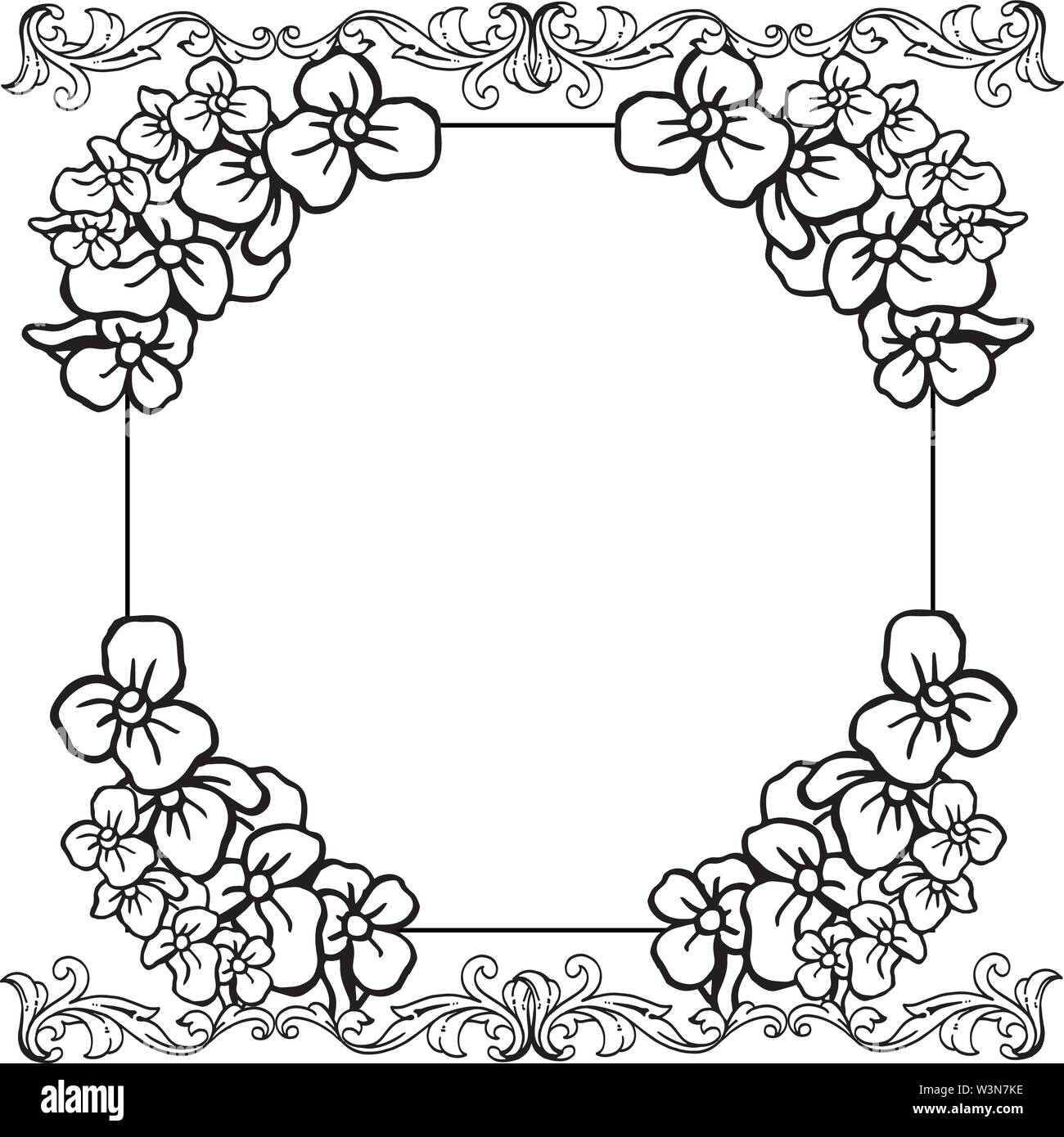 Design for modern wreath frame on a white background. Vector ...