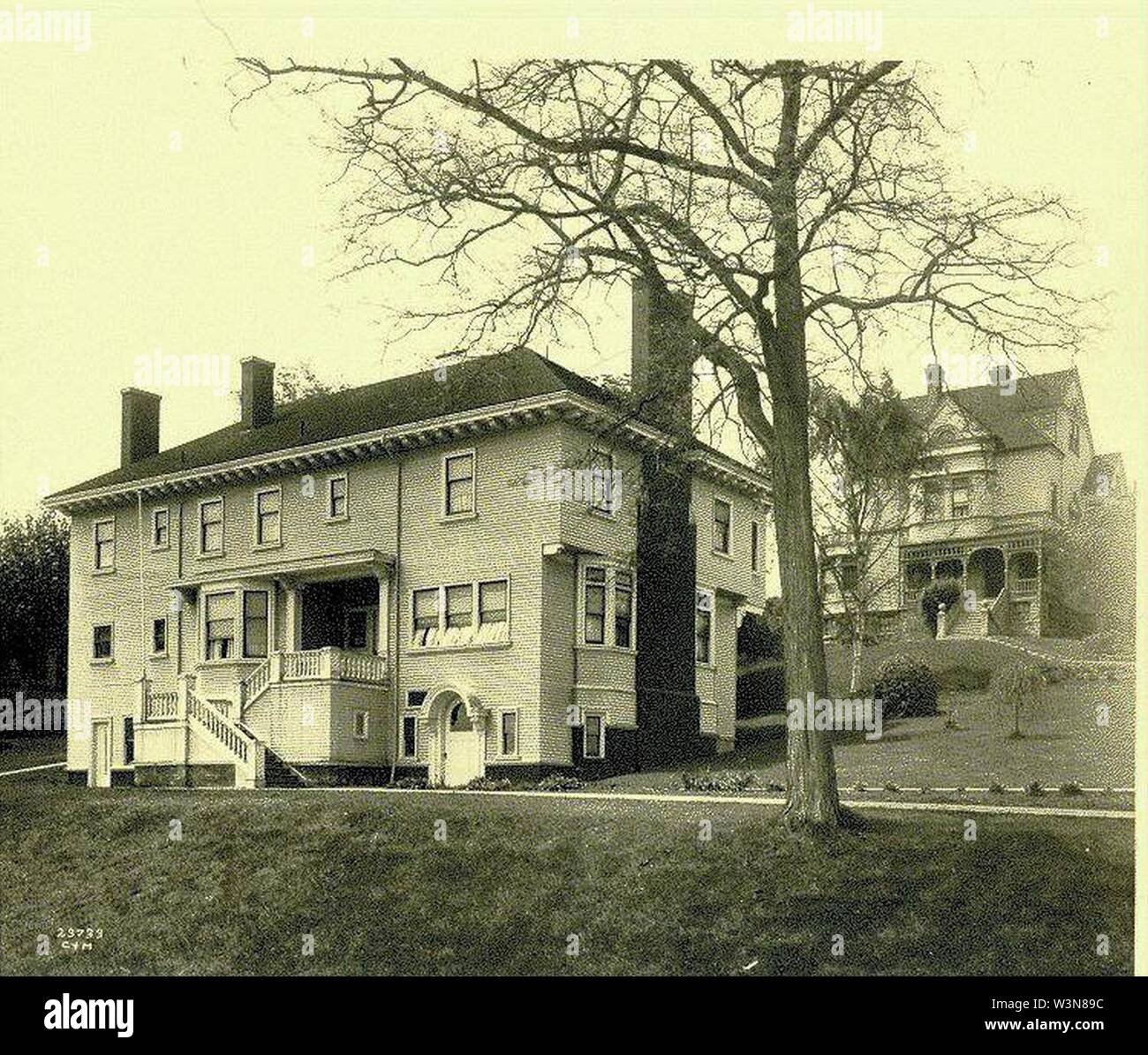 Clubhouse, with Walker residence at right background, Puget Mill Co ...