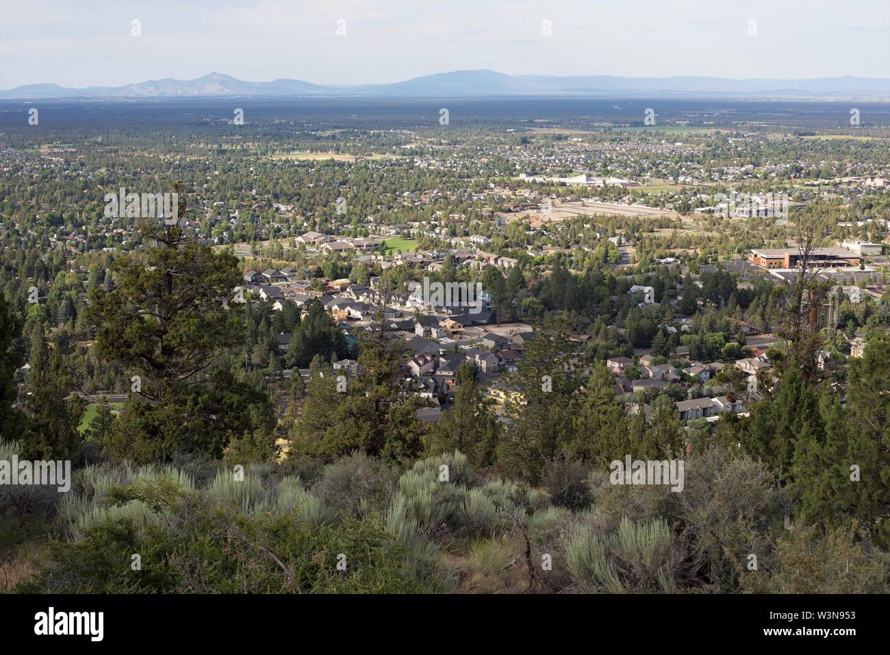 The city of Bend, Oregon, USA, as seen from the top of Pilot Butte ...