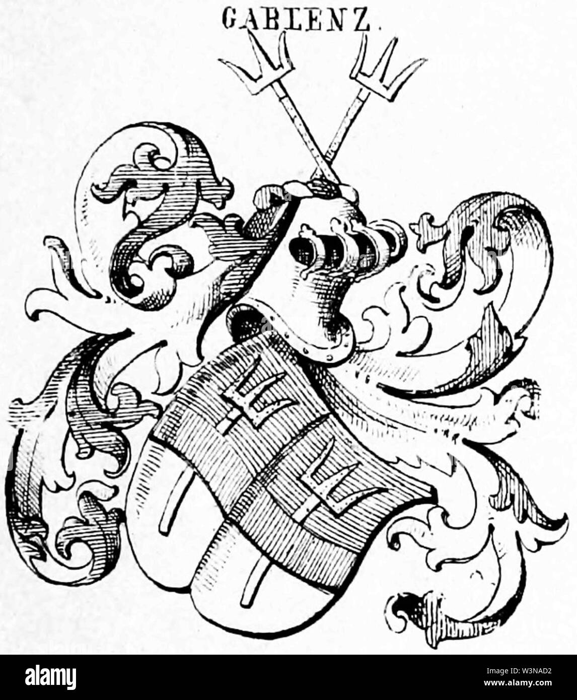 Coat of arms family de Gablenz Stock Photo - Alamy