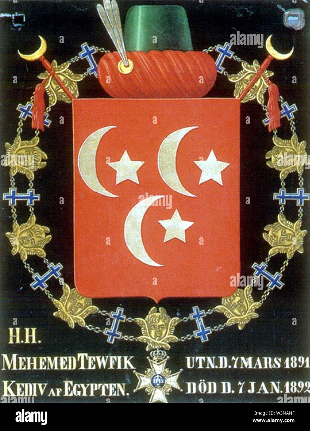 Coat of arms of Tewfik Pasha Stock Photo - Alamy