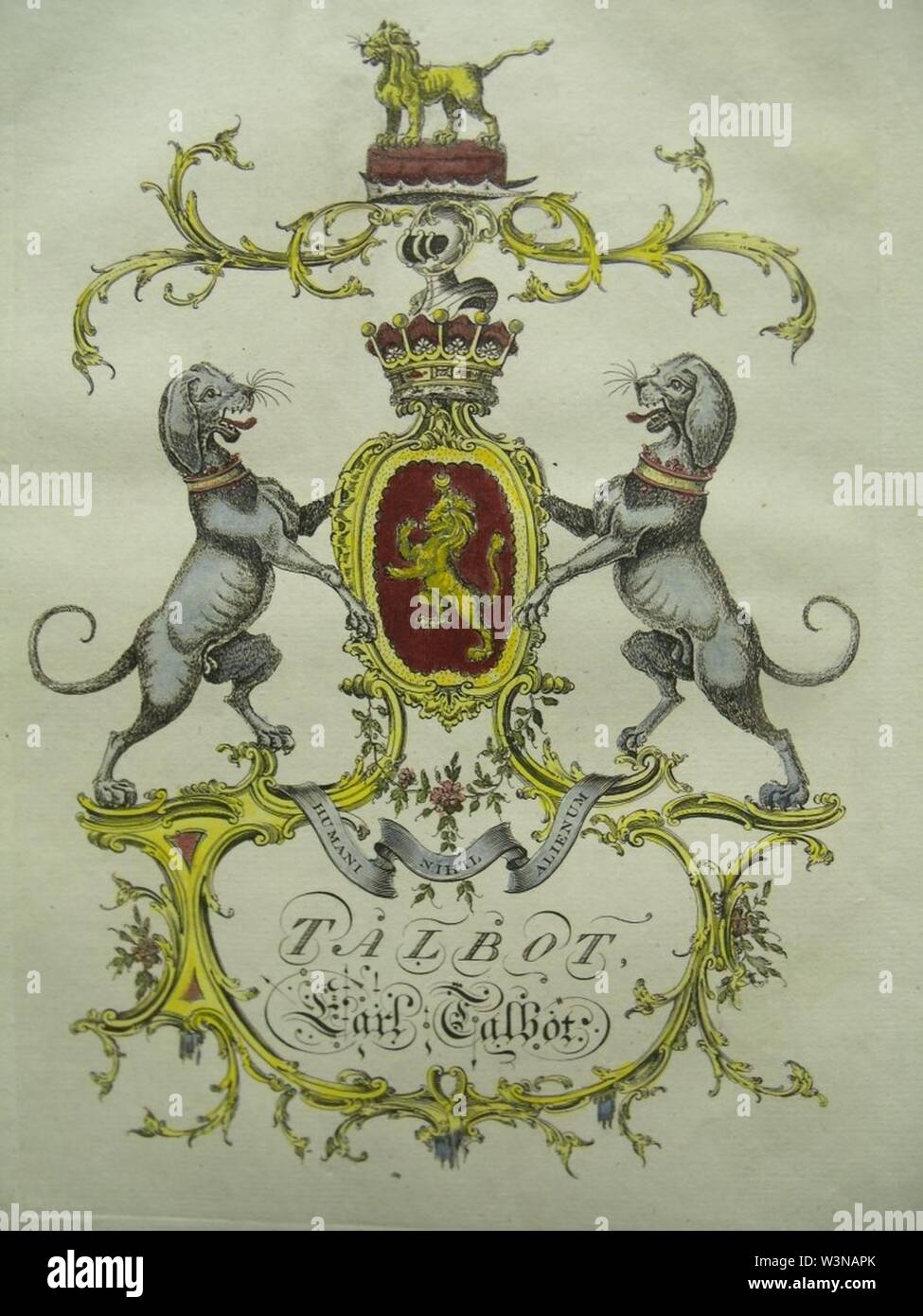 Coat of Arms of the Earl Talbot Stock Photo - Alamy