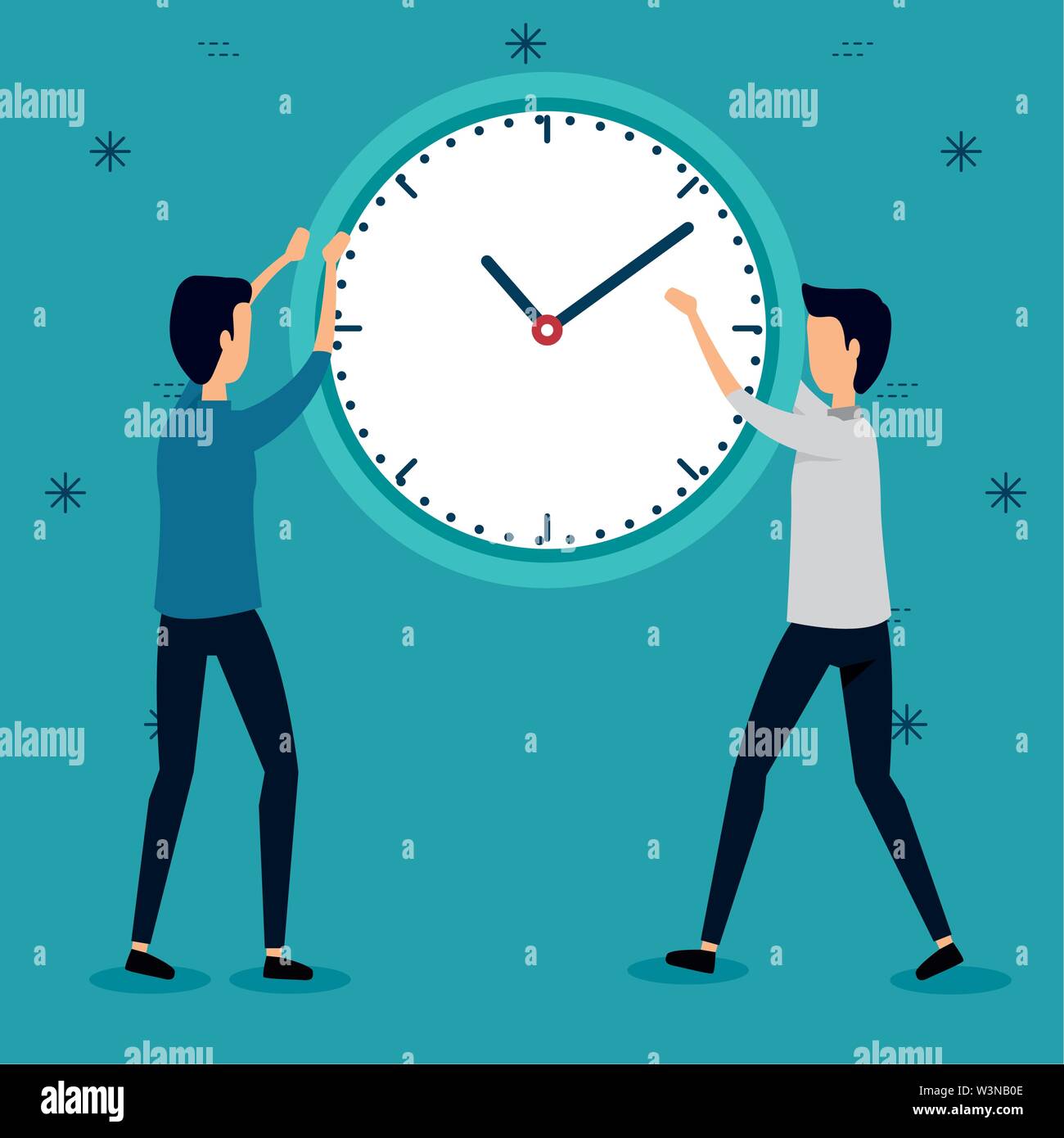 businessmen with clock teamwork strategy communication Stock Vector ...