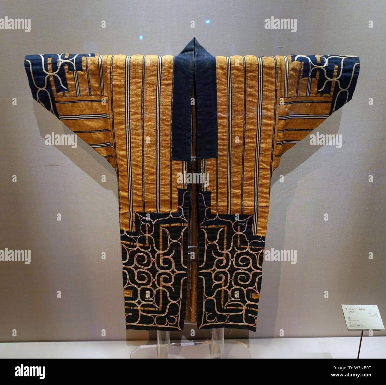 Coat, Ainu, Hokkaido, 1800s AD, striped attus (bast fiber Stock Photo ...