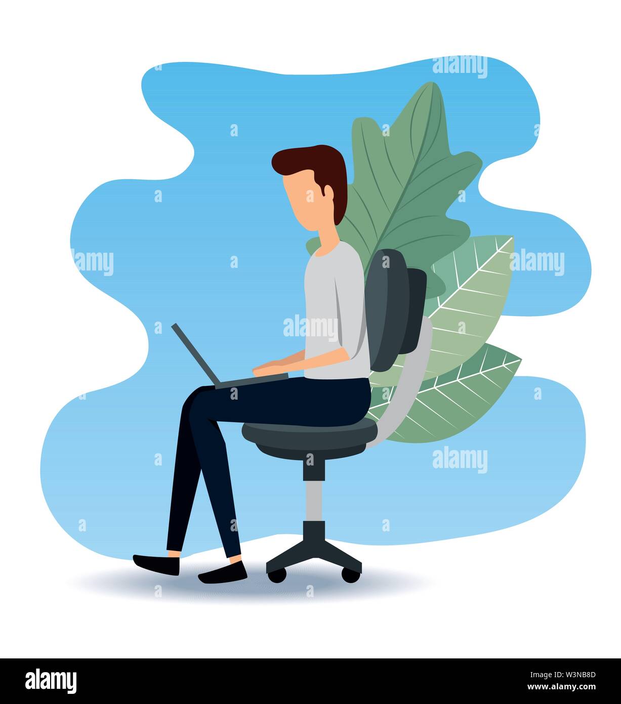 Laptop documents in workplace Cut Out Stock Images & Pictures - Alamy