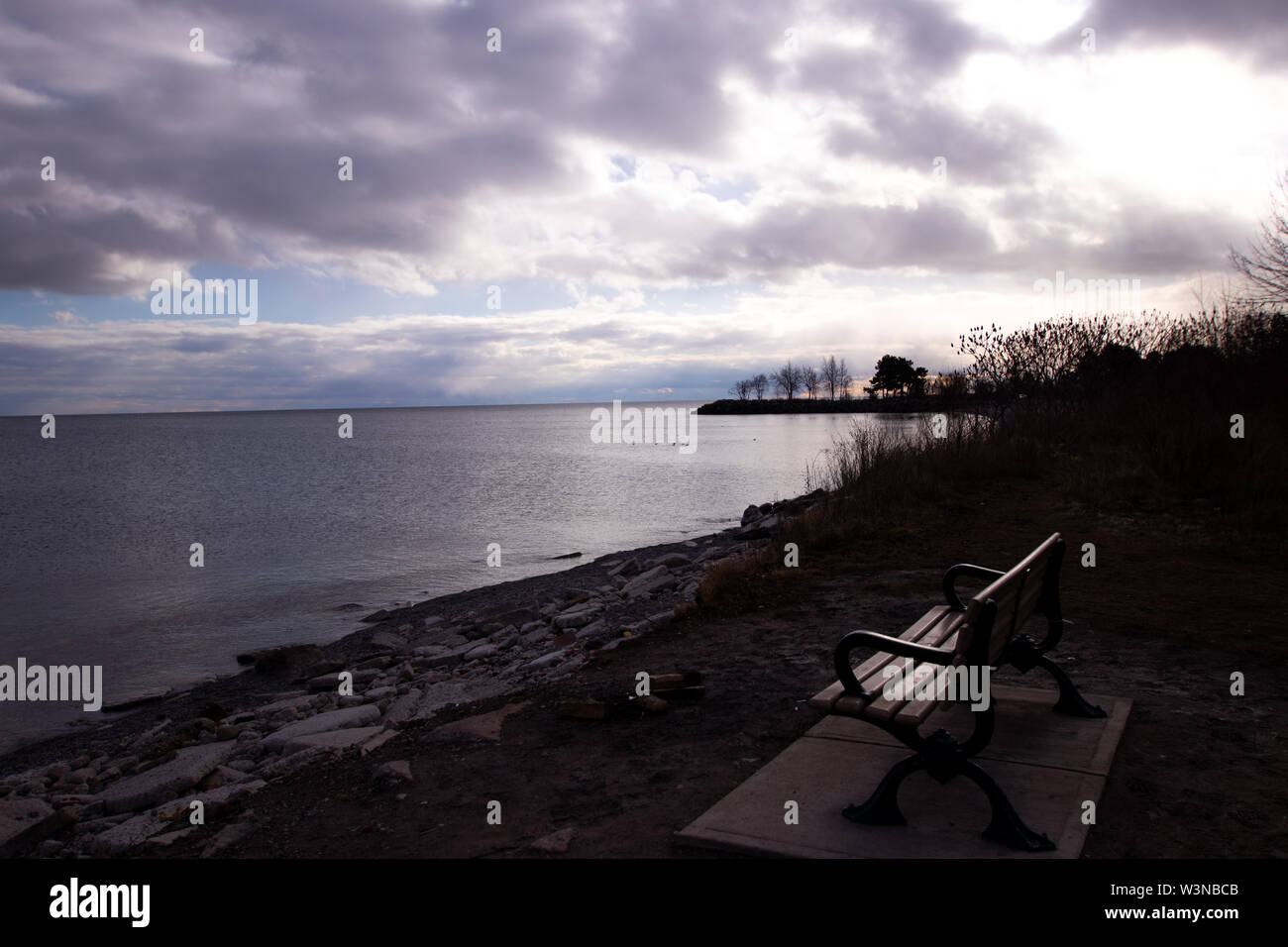 Moody day by the lake Stock Photo - Alamy