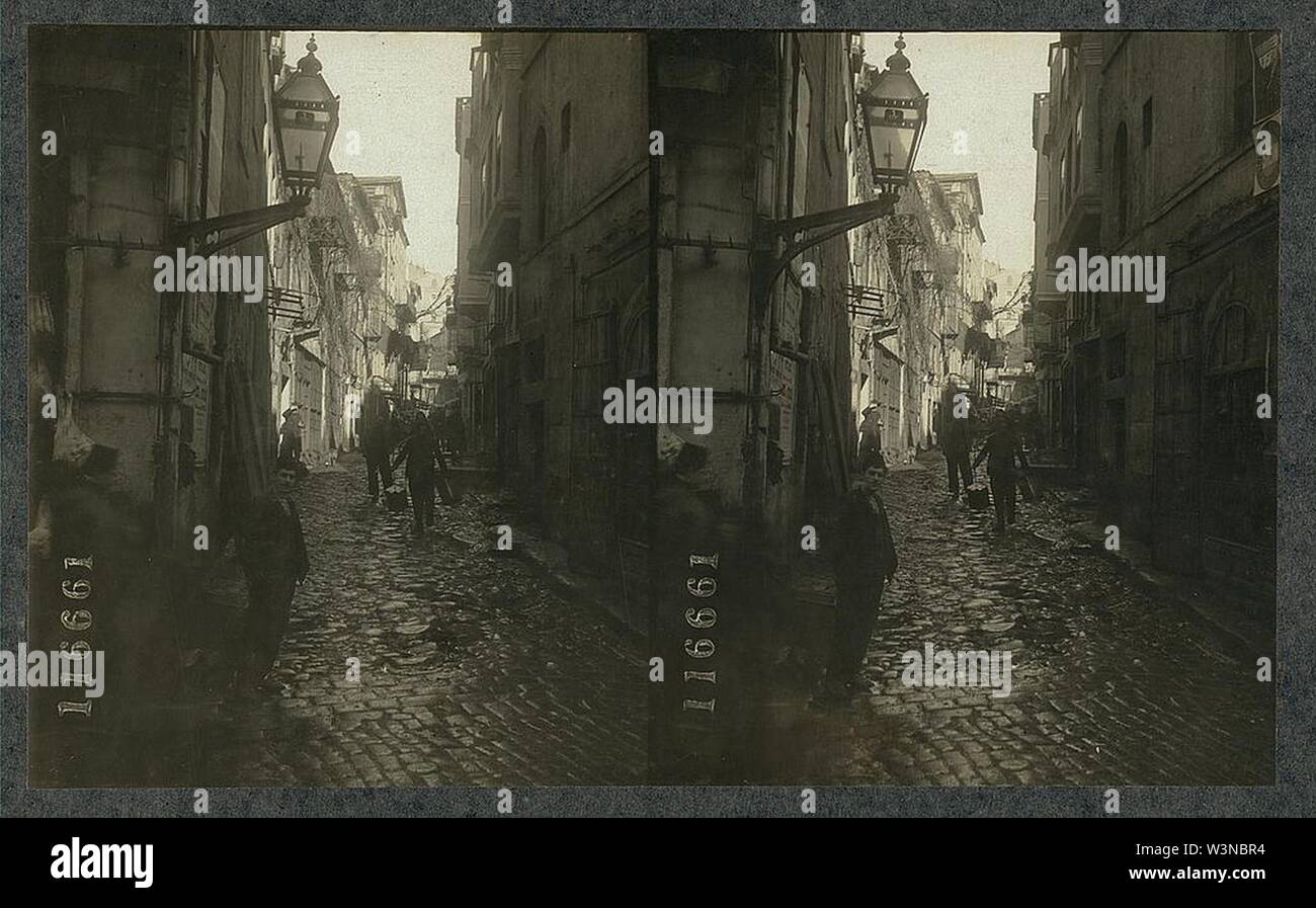 Cobblestones, dirt and dogs in a typical thoroughfare of Constantinople ...