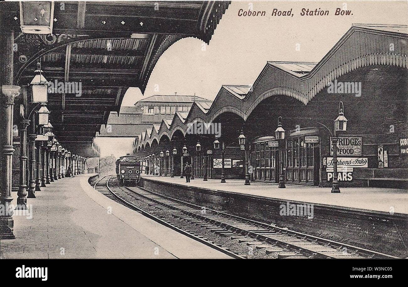 Coborn Road railway station Stock Photo - Alamy