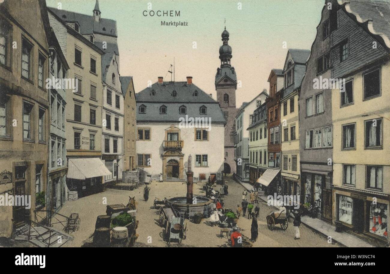 Cochem, Rheinland-Pfalz - Marktplatz Stock Photo - Alamy