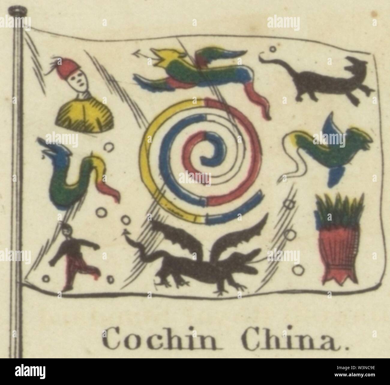 Cochin China. Johnson's new chart of national emblems 1868 Stock Photo ...