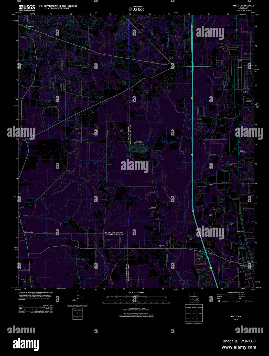 Map of amite hi-res stock photography and images - Alamy