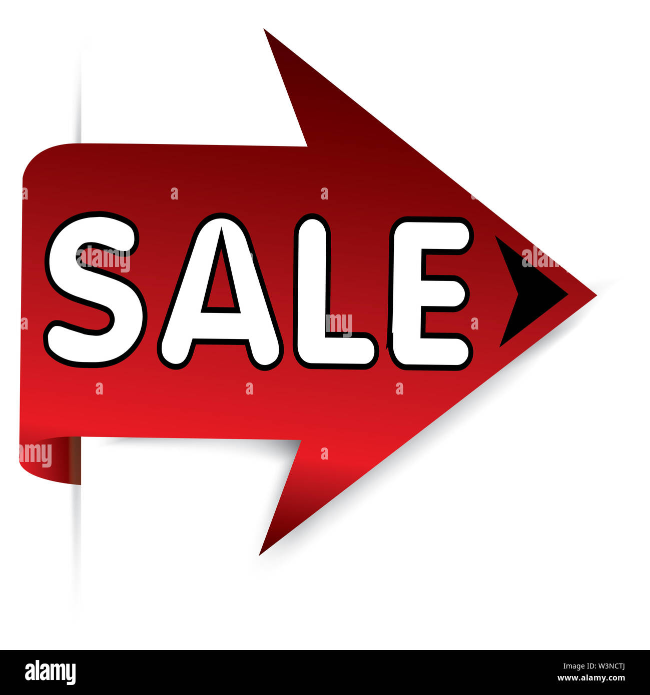 Red arrow with text 'sale' - vector illustration Stock Photo - Alamy