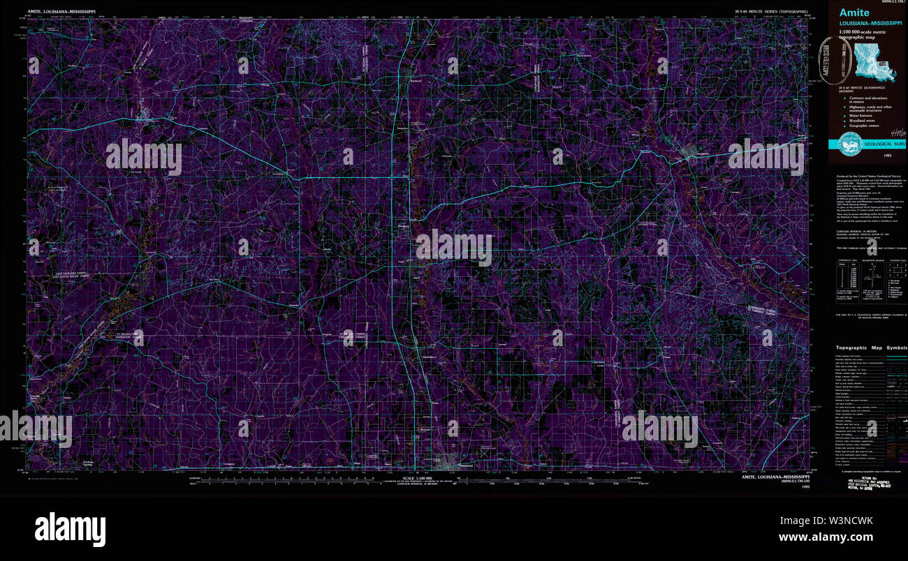 Map of amite hi-res stock photography and images - Alamy